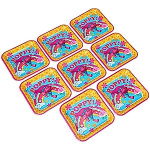 Amscan 551828 Trolls The Movie Poppy Square Party Dinner Paper Plates, Multicolor, 8 Ct.