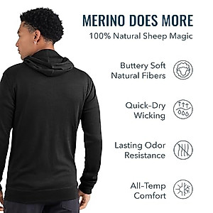 Men's Merino Pro-Knit Zip Hoodie By Woolly | RWS Certified | Warm, Soft, Seattle Designed - Charcoal Grey - XL