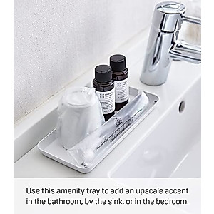 YAMAZAKI home Tower Amenity Tray L White, Flat