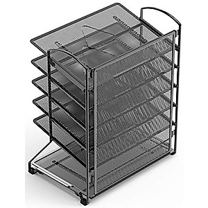 SimpleHouseware 6 Trays Desktop Document Letter Tray Organizer, Black