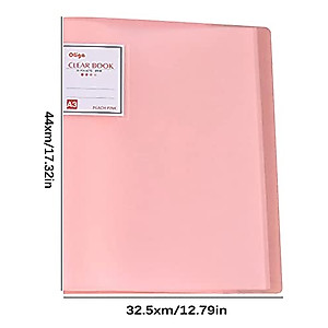 A3 Diamond Painting Storage Book 30 Pages, Art Portfolios Painting Storage Book Clear Pockets Sleeves Protectors for Artwork, Report Sheet, Letter Album Folder Storage Bag, 11*17in/ 44 X 32.5cm (Pink)