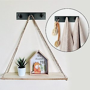 Qoaimu Key Holder for Wall, No Damage Key Holder Rack for Wall, Self Adhesive Stainless Steel Key Hooks, Towel Hook Coat Hanger Entryway, Door, Bathroom, Kitchen (Black)