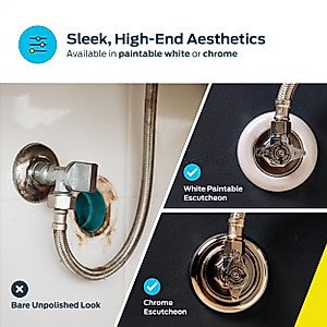 Holdrite Fixture Outlet Box Escutcheon, Pack of 10, Large Hole 3-3/4 Inch OD, Chrome Trim Cover, Copper, PEX, CPVC, HR-F-CHL