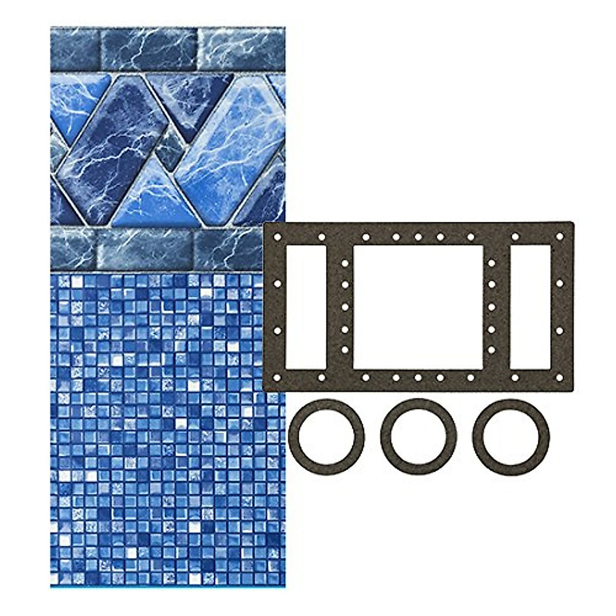 Smartline Stone Harbor 24-Foot Round Pool Liner | UniBead Style | 52-Inch Wall Height | 25 Gauge Virgin Vinyl | Designed for Steel Sided Above-Ground Swimming Pools | Universal Gasket Kit Included