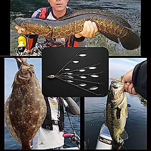 5 Arms Alabama Umbrella Rig Fishing Ultralight Tripod Bass Lures Bait Kit Junior Ultralight Willow Blade Multi-Lure Rig (12 blade kit (48pcs))