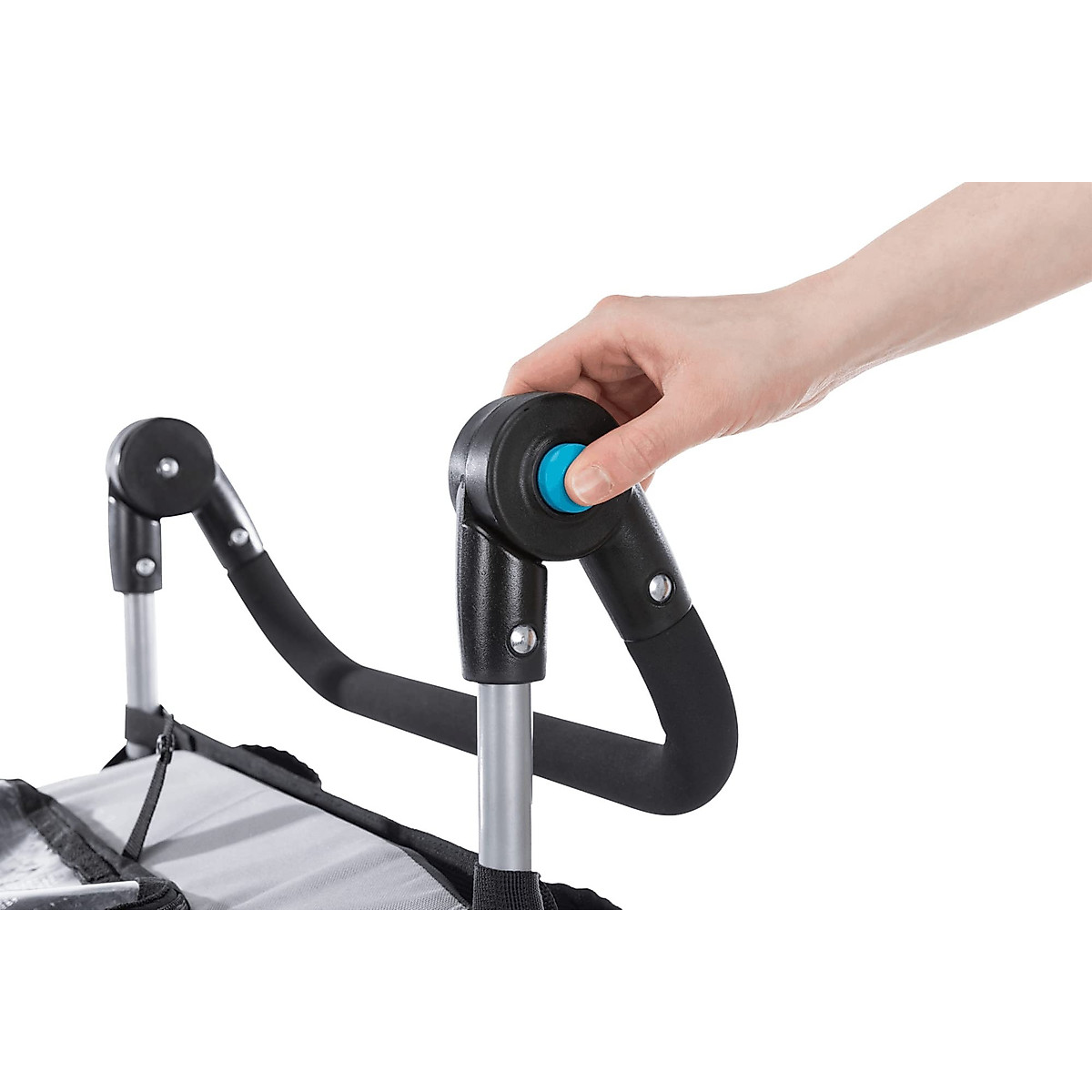 TRIXIE 2-in-1 Dog Bike Trailer and Pet Stroller for Medium Dogs up to 66 lbs, Quick Set-up and Fold Down, Gray