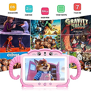 Tablet for Kids 7 Kids Tablet for Toddlers Tablet, 64GB Children Tablet, Kids Edition Tablet for Toddler Learning Tablet for Boys Girls with WIFI, Dual Camera, Touch Screen, Parental Control, Netflix