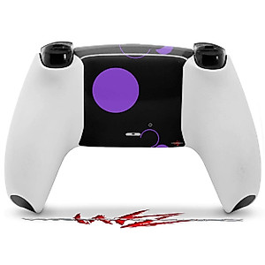 WraptorSkinz Skin Wrap compatible with Sony PS5 DualSense Controller Lots of Dots Purple on Black (CONTROLLER NOT INCLUDED)