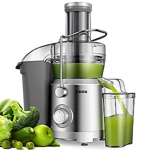 1300W GDOR Plus Juicer Machines with Larger 3.2” Feed Chute, Titanium Enhanced Cut Disc Centrifugal Juice Extractor, Full Copper Motor Heavy Duty, for Whole Fruits, Veggies, Dual Speeds, BPA-Free