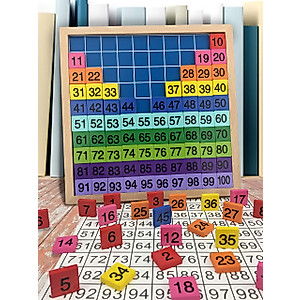 Wooden Hundred Board Toy,100 Digital Board Montessori Math Toy with Storage Bag,Multi-Color Hundred Counting Toys,1-100 Consecutive Numbers Game,Educational&Learning Digital Toy Gift for Kids,Boy,Girl