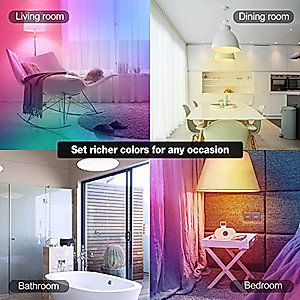 Smart WiFi Bulb with Remote, Dimmable Color Changing E26 A19 9W App Control LED Smart Light Bulbs, Work with Alexa Google Home and Siri (4Pack)