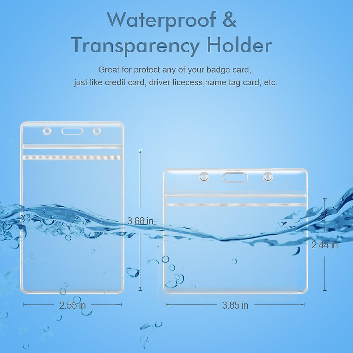 3-Pack Retractable Badge Holders with Lanyard - Waterproof ID Badge Reels for Staff & Nurses - Combine Freely