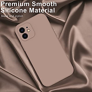 DEENAKIN iPhone 12 Case with Screen Protector,Enhance Camera Protection,Soft Flexible Silicone Gel Rubber Bumper Cover,Slim Fit Shockproof Protective Phone Case for iPhone 12 6.1" Light Brown