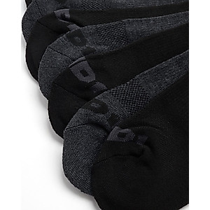 AND1 Men's Athletic Arch Compression Cushion Comfort Crew Socks (12 Pack), Size 6-12.5, BlackGray