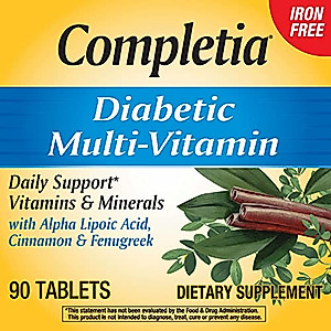 Nature's Way Completia Diabetic Multivitamin, High Potency B-Vitamins. 90 Tablets