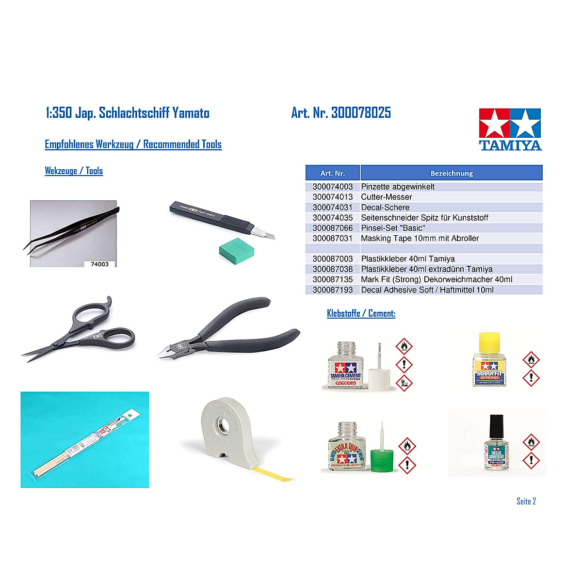 TAMIYA 78025 Japanese Battleship Yamato Model Kit