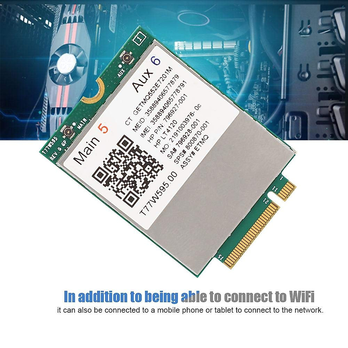 M.2 PCIe Card Laptop Network Adapter T77W595 4G Modem Module LT4120 796928-001 for HP Probook/EliteBook 820 840 850 G2 G3, 150 Mbps