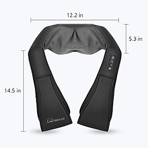 Snailax Shiatsu Neck and Shoulder Massager - Back Massager with Heat, Deep Kneading Electric Massage Pillow for Neck, Back, Shoulder,Foot,Body