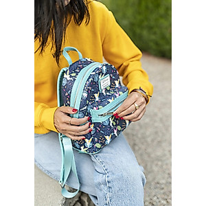 Loungefly Women's Disney Teal Tinkerbell Glow in the Dark Allover Print Backpack