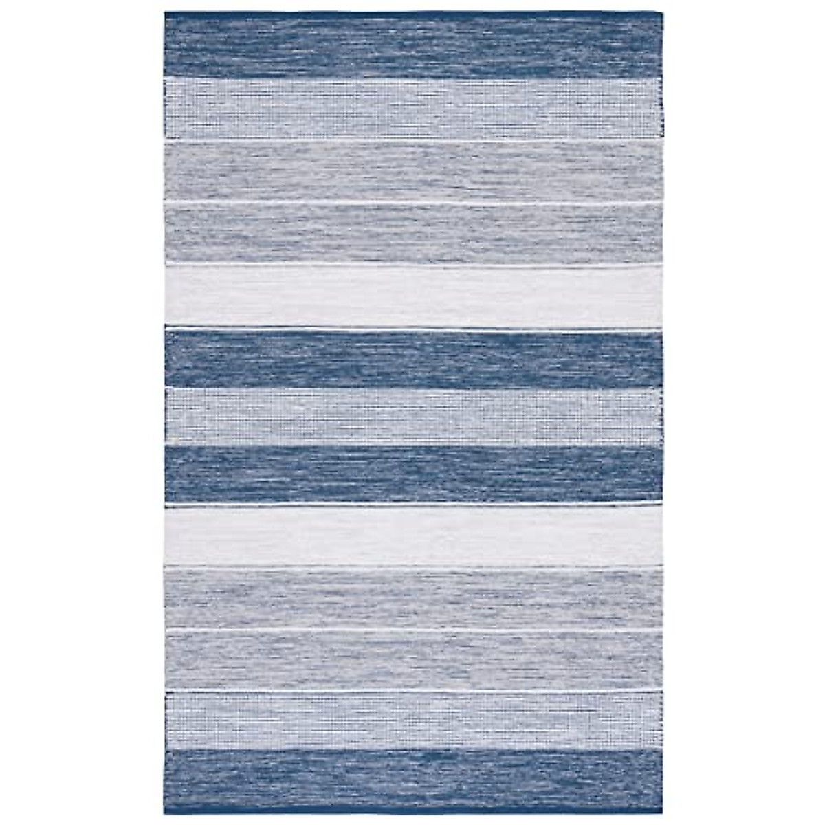 Safavieh Striped Kilim Collection Accent Rug - 4' x 6', Grey & Blue, Flat Weave Cotton Design, Easy Care, Ideal for High Traffic Areas in Entryway, Living Room, Bedroom (STK804M)