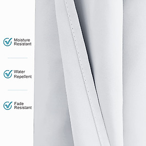 RYB HOME Outdoor Curtains 108 inch Long - Pergola Curtains Sunlight Block Out Waterproof Patio Drapes for Yard Gazebo Arbor Side Wall Cabana, 1 Pc, W 52 inches x L 108 inches, Grayish White