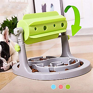 FUUIE Bowls for Food and Water SUPREPET Interactive Pet Dog Cat Food Bowl Puppy Feeder Puzzle Toy Slow Feeder for Dog Kitten Cat IQ Training Automatic Feeders (Color : Blue)
