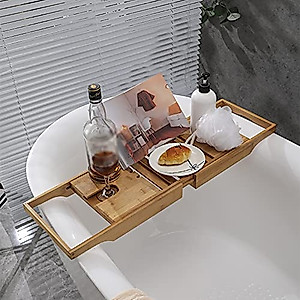 SDGH Extendable Bath Tray Bathtub Tray Spa Bath Tub Caddy Organizer Book Wine Tablet Holder Reading Rack Bathroom Accessories