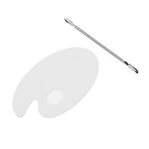 Clear Nail Palette Acrylic Makeup Mixing Tray with Spatula for Nail Art Durable and Lightweight