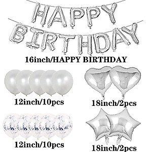 Sweet 30th Birthday Decorations Party Supplies,Silver Number 30 Balloons,30th Foil Mylar Balloons Latex Balloon Decoration,Great 30th Birthday Gifts for Girls,Women,Men,Photo Props