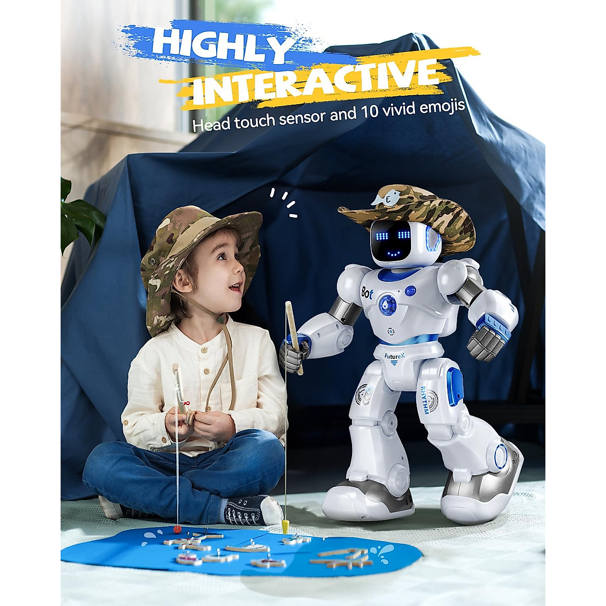 Ruko 1088 Smart Robots for Kids, Large Programmable Interactive RC Robot with Voice Control, APP Control, Present for 4 5 6 7 8 9 Years Old Kids Boys and Girls