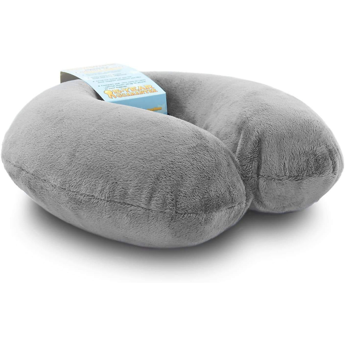 Crafty World Travel Neck Pillow Washable Cover Comfortable Memory Foam Airplane Travel Accessories Essentials Plane Neck Support Pillow for Neck Pain Relief and Sleeping Grey