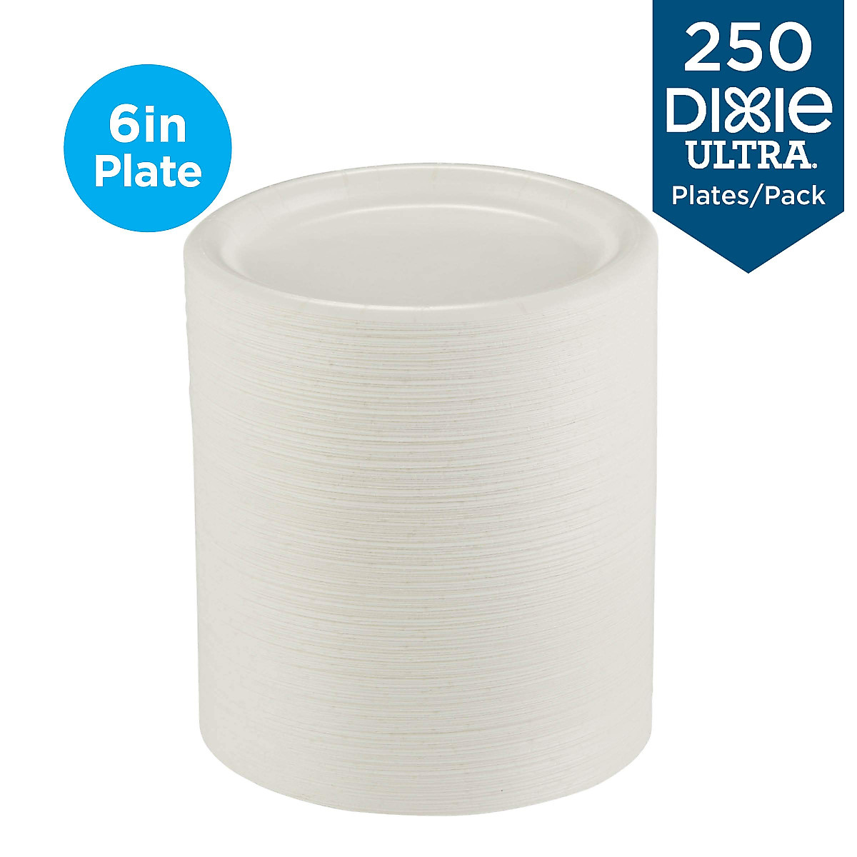 Dixie Ultra 6" Heavy-Weight Paper Plates by GP PRO (Georgia-Pacific), White, SXP6W, 1,000 Count (250 Plates Per Pack, 4 Packs Per Case)