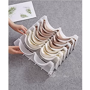 Closet Underwear Organizer Drawer Divider, Wardrobe Plastic Bra Storage Box,6pcs/Set,White
