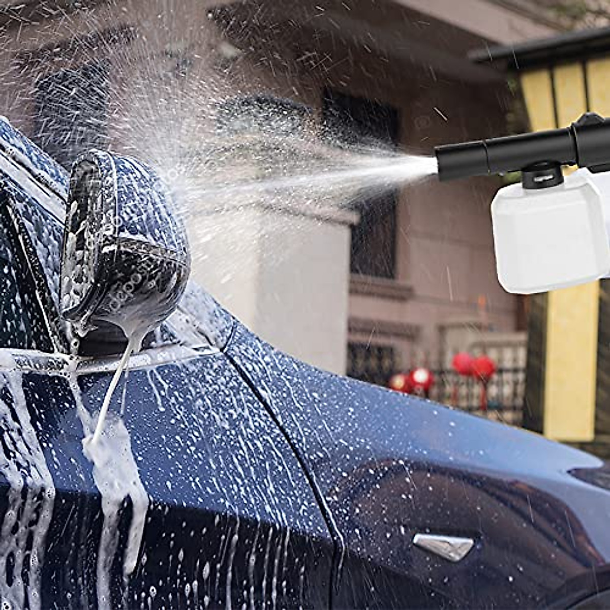 Portable Pressure Washer, 110V 60Hz Car Cordless Pressure Cleaning Machine with 12V Battery Pack and Multi-function Head 130PSI Portable Pressure Cleaner for Car, Home, Garden, Floor Clean (USA Stock)