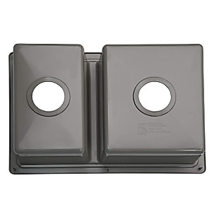 CECIPA RV Double Kitchen Galley Sink - 25" x 17" x 6.6" Stainless Steel Color ABS Plastic for 5th Wheel, Travel Trailer, Camper