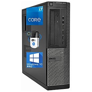Dell Optiplex 9010 SFF Desktop Computer - Intel i7-3770 Upto 3.9GHz, AMD Radeon 1GB Graphics, 8GB RAM, 1TB SSD, DisplayPort, HDMI, DVI, DVD, Wi-Fi, Bluetooth, TDL - Windows 10 Pro (RENEWED)