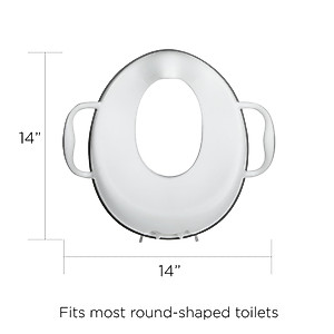 Nuby Easy Grip Safety Toilet Seat Trainer with Integrated Splash Guard for Toddlers & Kids, White, 1 Count