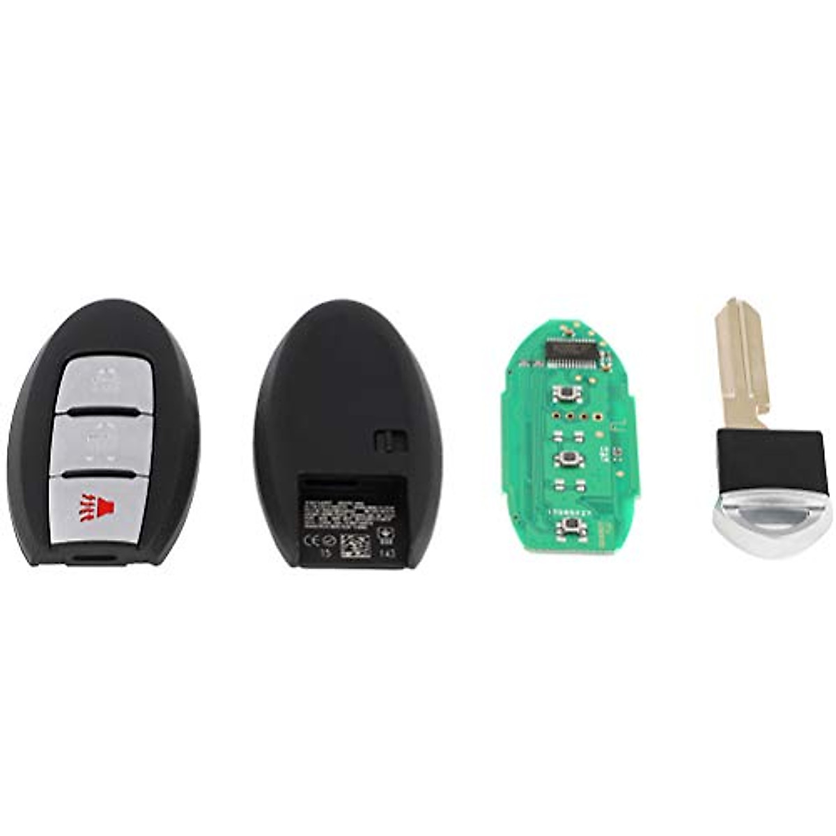 cciyu X 1 Remote UNCUT ignition key fob 4 Buttons Keyless Entry Remote Fob 433 MHZ 4A chips 17 18 for Nissan Rogue with FCC/OE S180144109 KR5S180144106 7812D-for S108106 285E3-6FL2B