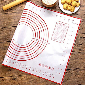 Silicone Pastry Mat Extra Large, 32" x 24" Non-stick Baking Mat with Measurement Kneading Board for Dough Rolling, Non-slip Counter Mat, Oven Liner, Fondant/Pie Crust Mat