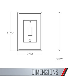 TayMac 4000W Paintable Single Toggle Light Wall Plate Cover, White, 1-Gang