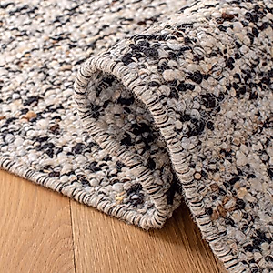 SAFAVIEH Natura Collection Area Rug - 8' x 10', Beige & Grey, Handmade Wool, Ideal for High Traffic Areas in Living Room, Bedroom (NAT263F)