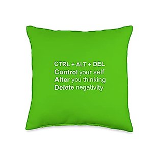 Mental health gifts,mental health awareness items. Ctrl alt del, Mental Health Awareness Funny Throw Pillow, 16x16, Multicolor