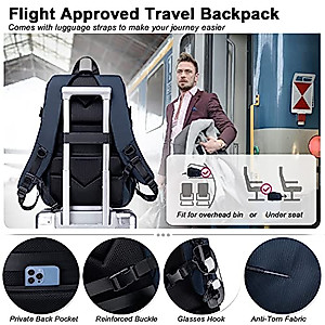 Otevan Travel Backpack for Men Women,45L Carry On Backpack Flight Approved,Large Laptop Backpack,Expandable Luggage Backpack Water Resistant Bookbag Weekender Overnight Bag Daypack Fit 17 Inch