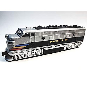 Showcast Classic Freight Loco Pacific Line #1620 Silver & Black Locomotive 7" Diecast Train