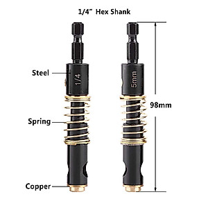 Yakamoz 2Pcs 1/4-Inch Hex Shank Center Drill Bit Set Door Window Cabinet Self Centering Hinge Tapper Core Hole Openning Puncher Bits Woodworking Tools 5mm 1/4''