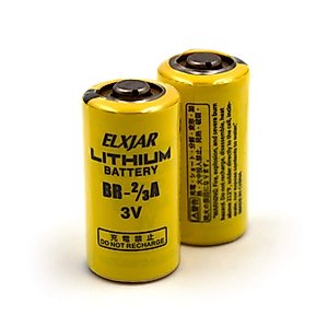 elxjar (2-Pack) 3V BR-2/3ASSP 2/3A Lithium Battery, Replacement for Panasonic BR-2/3A