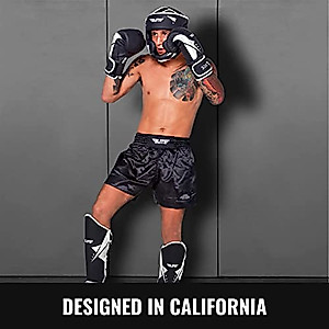 Elite Sports Boxing MMA Sparring Kickboxing Headgear for Men, Muay Thai Boxing Head Guard (White)