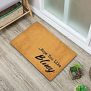 Entrance Floor Mat Hope You Like Bluey Funny Doormat Door Mat Decorative Indoor Non-Woven 23.6 by 15.7 Inch Machine Washable Fabric Top