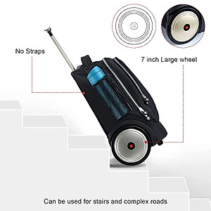 UNIKER Rolling Laptop Bag for 14 Inch Laptop,19 Inch Roller Bookbag for Girl Boy,Wheeled Computer Bag,Suitcase on Wheels,Trolley School Bag Grey,Schoolbag with Wheels