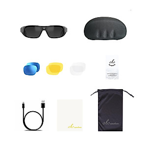 OhO Camera Glasses,4K Pro 24M Resolution H.265 Smart Glasses with Built-in 32GB Memory,UV400 Sunglasses for Outdoor Sport